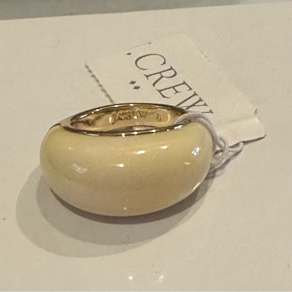J. Crew | Jewelry | Nwt J Crew Ring Size 6 Gold With Ivory Enamel ...